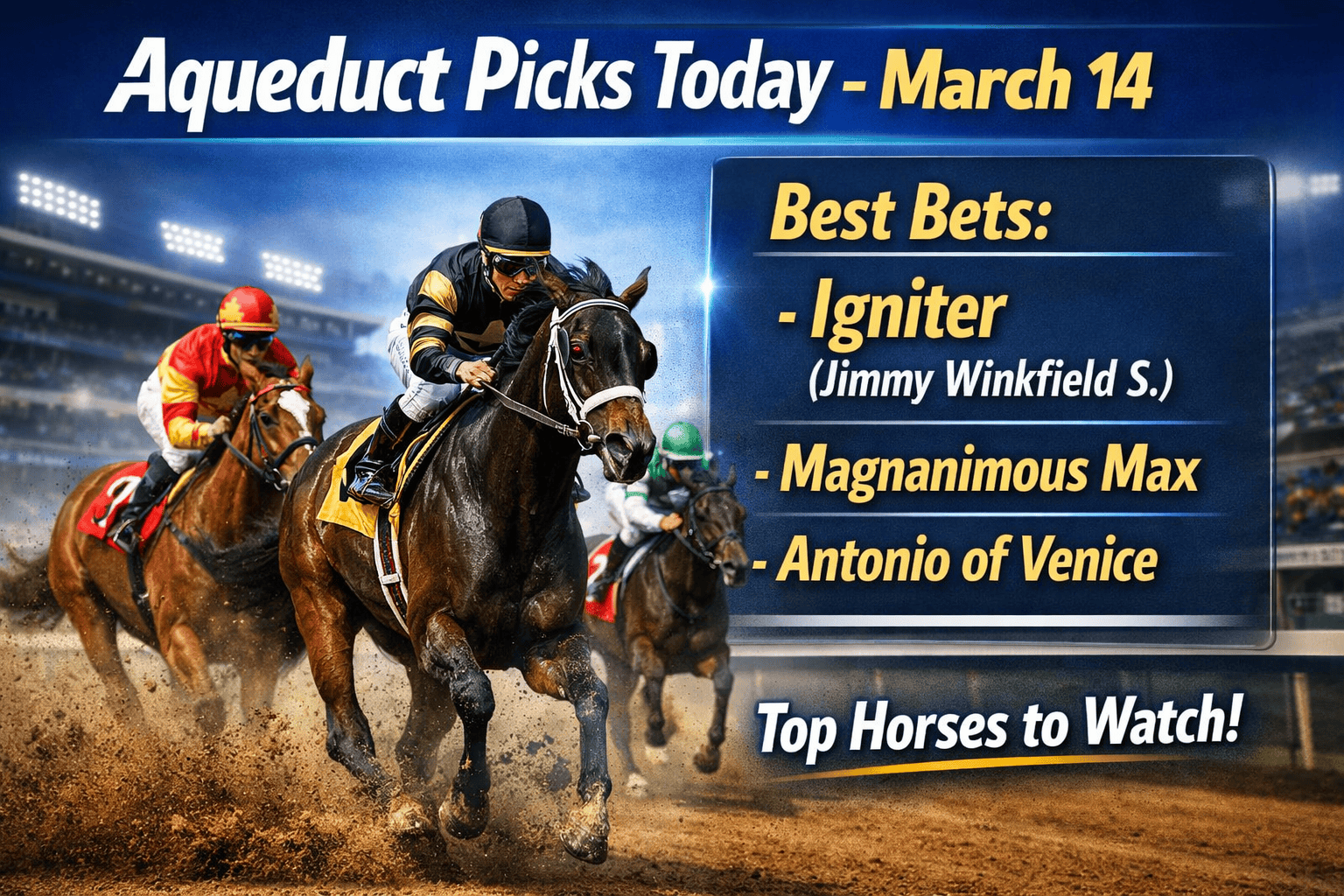 Aqueduct Picks for Today, March 14: Best Bets and Race Analysis