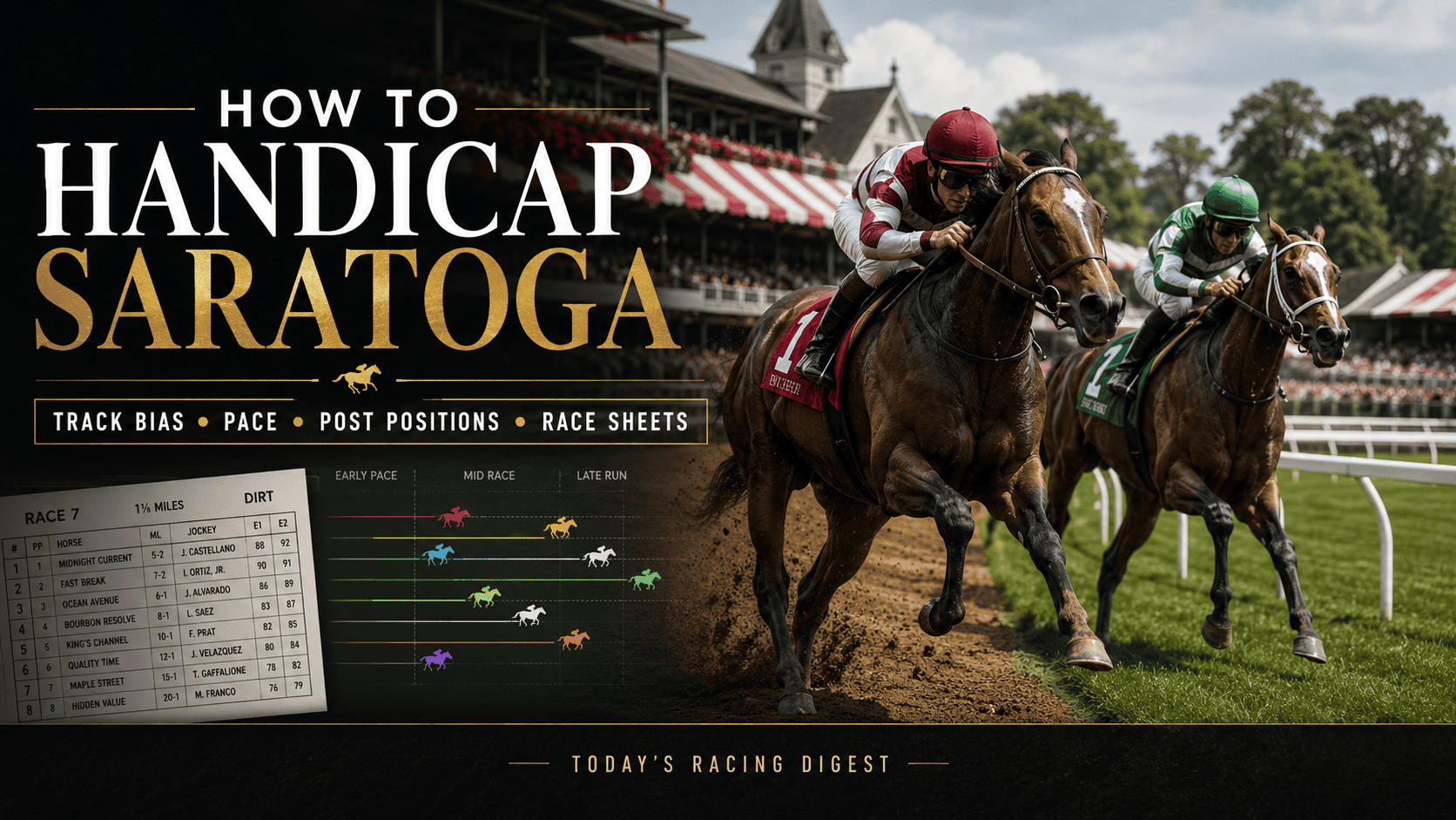 How to Handicap Saratoga: Track Bias, Pace, Post Positions & Race Sheets